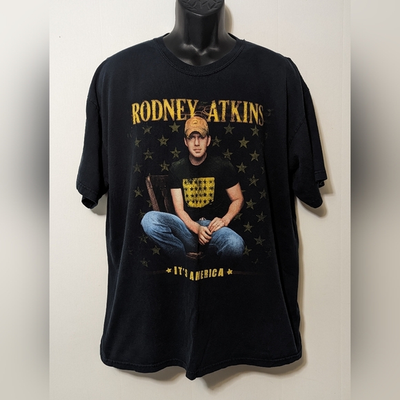 Gildan | Shirts | Mens Rodney Atkins Its America Tour Double Sided ...